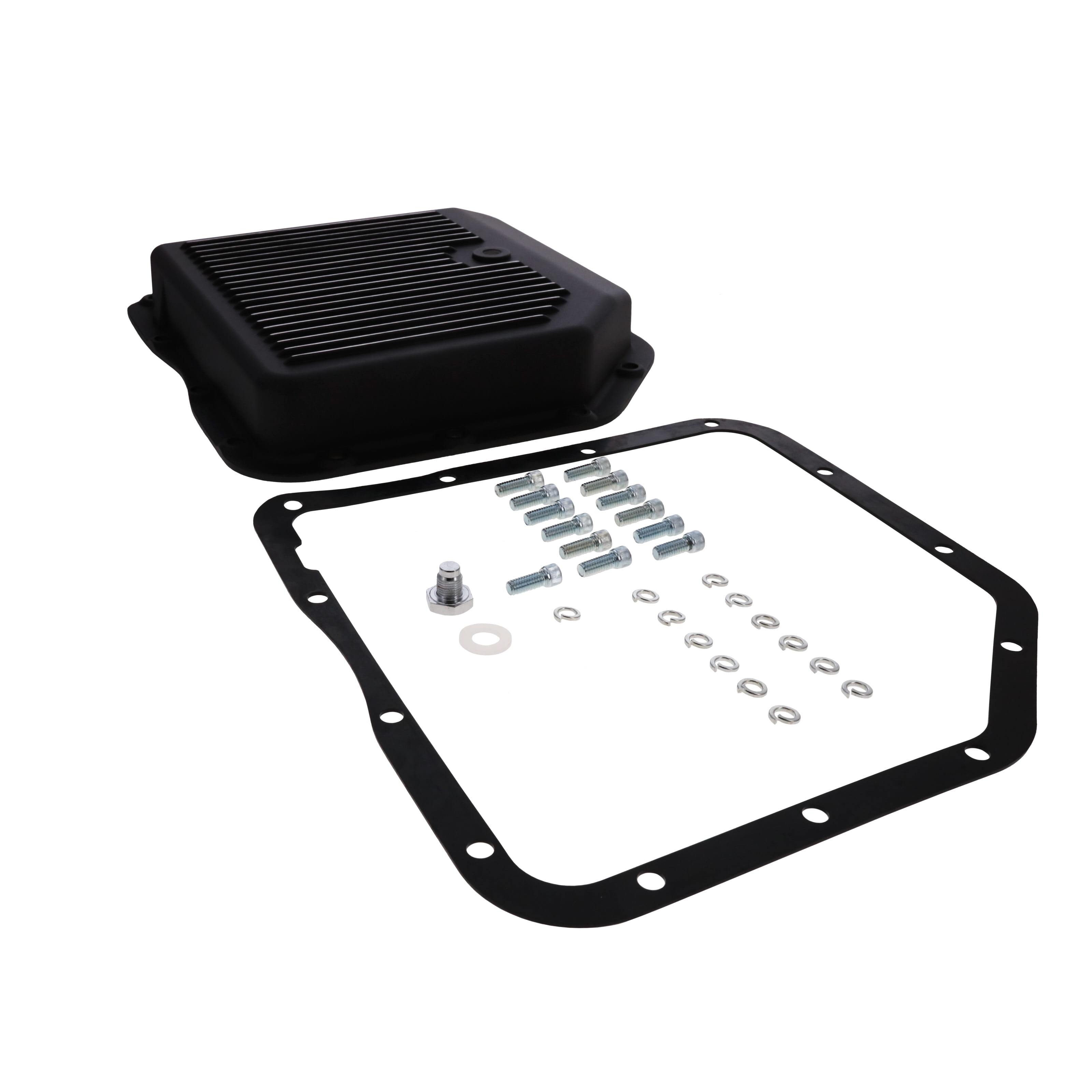 GM TH350 Finned Aluminum Transmission Pan, Stock Depth - Black – Top ...